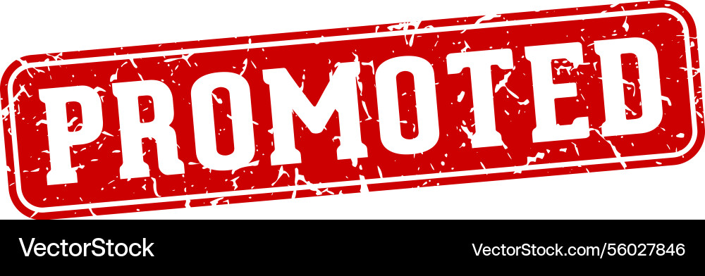 Promoted rectangular sign promoted stamp Vector Image