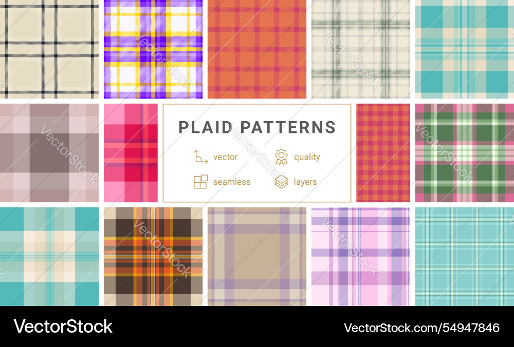 Scottish-inspired plaid collection with rustic Vector Image