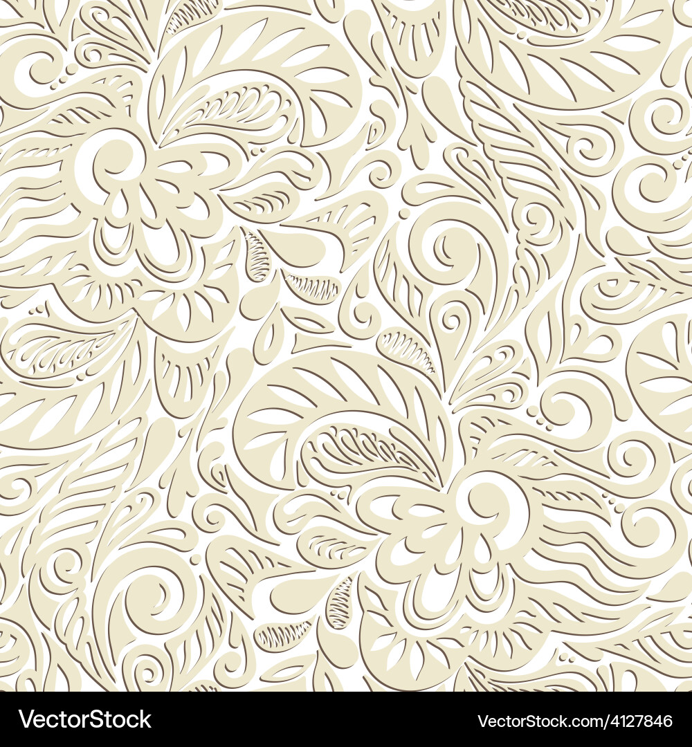 Seamless abstract curly floral pattern Royalty Free Vector