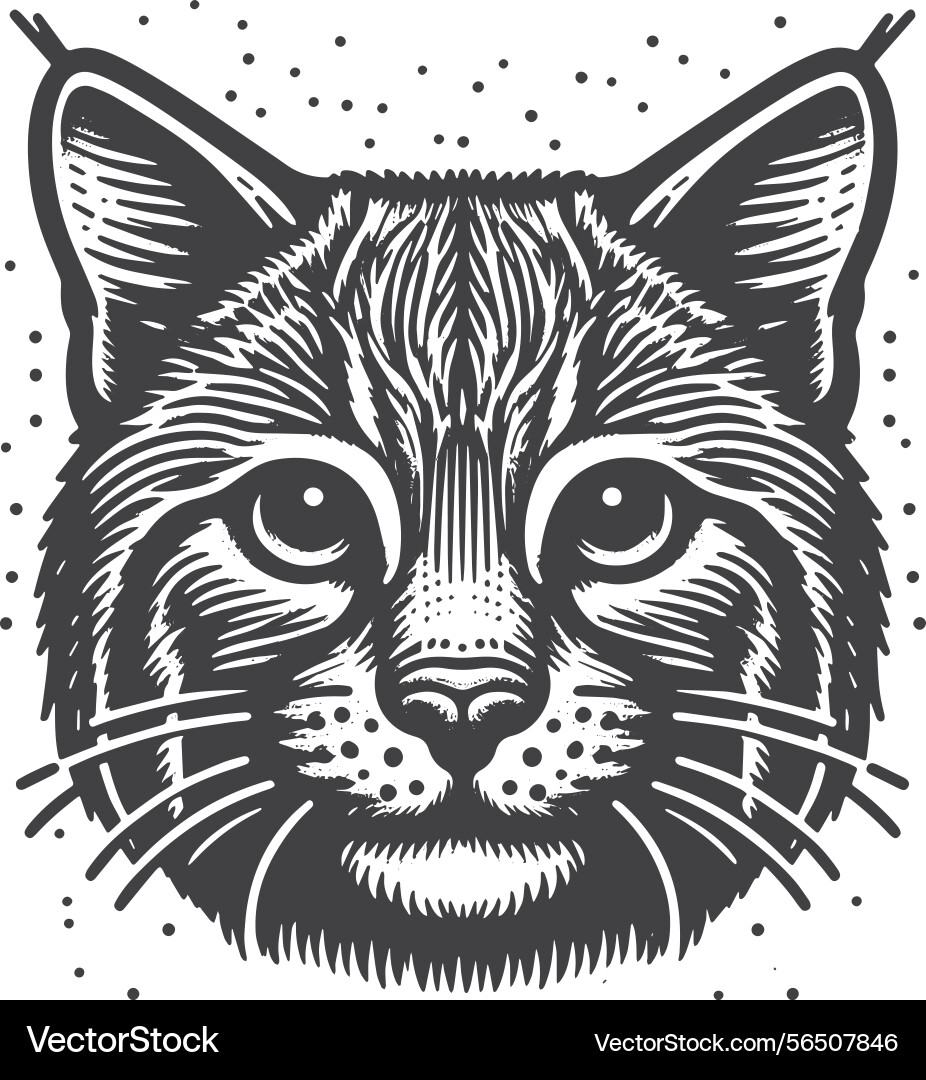 Simple bobcat head front view icon design Vector Image