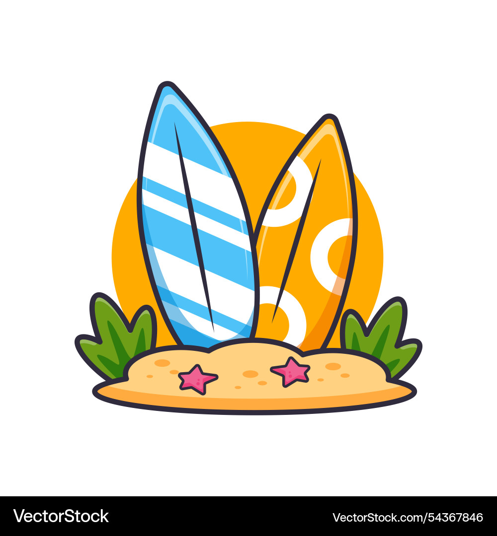 Surfboard cartoon Royalty Free Vector Image - VectorStock