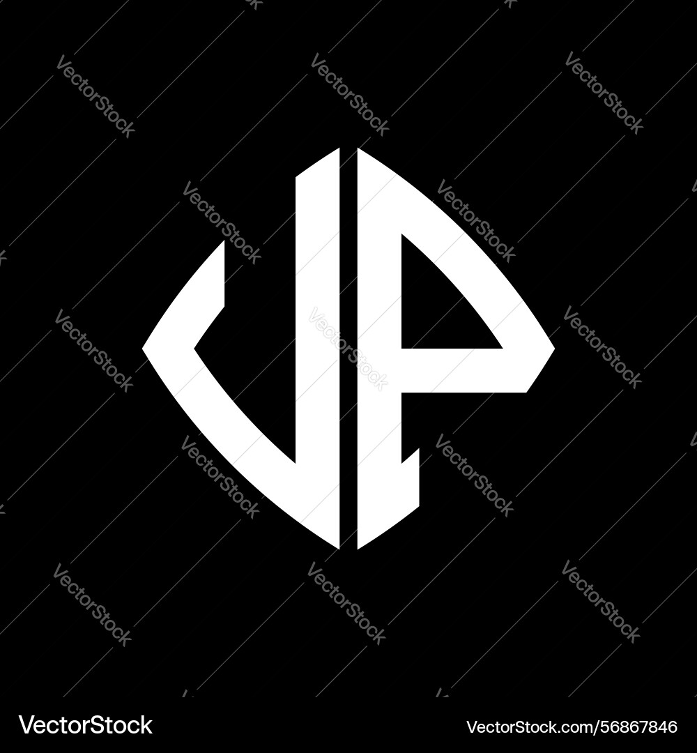 Vp geometric monogram logo curved square style Vector Image