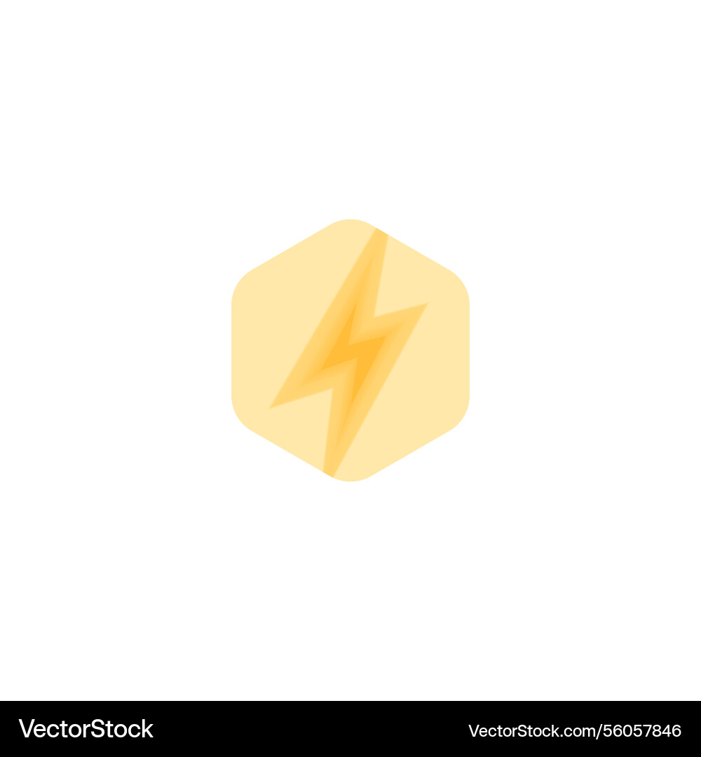 Yellow electricity zigzag flash lightning Vector Image