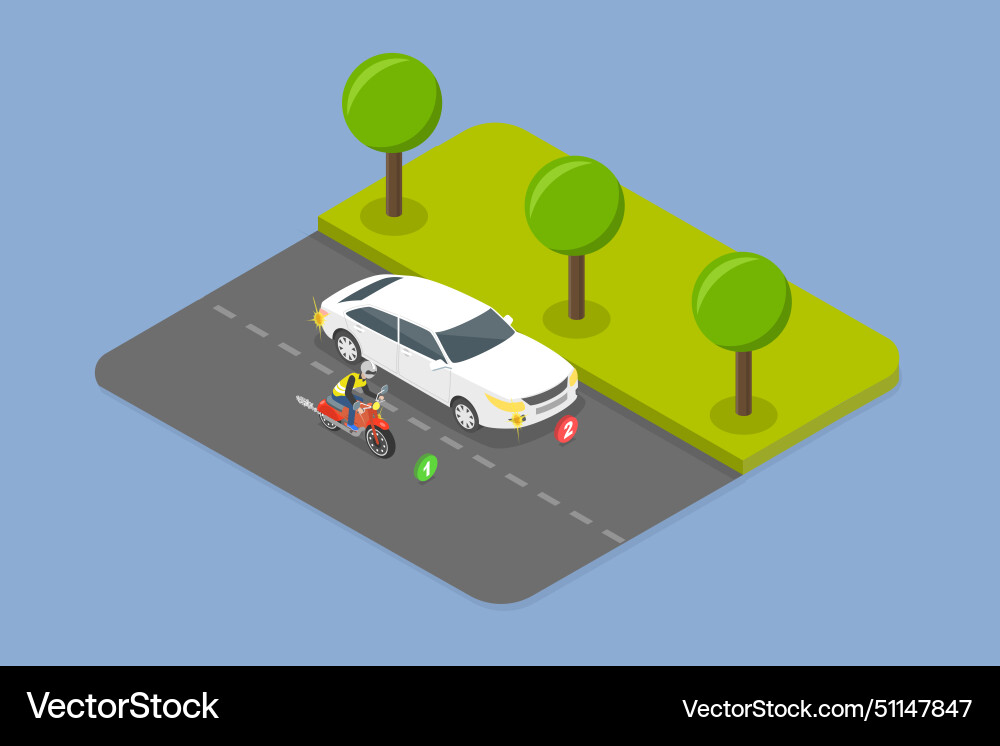 3d isometric flat of lane Royalty Free Vector Image
