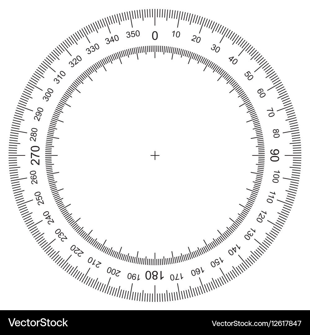 Actual Size Protractor Royalty Free Vector Image