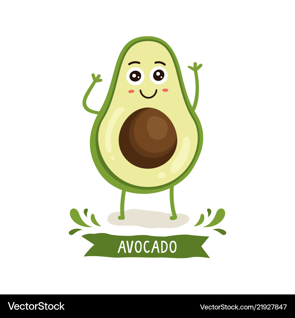 Adorable Avocado Character Royalty Free Vector Image