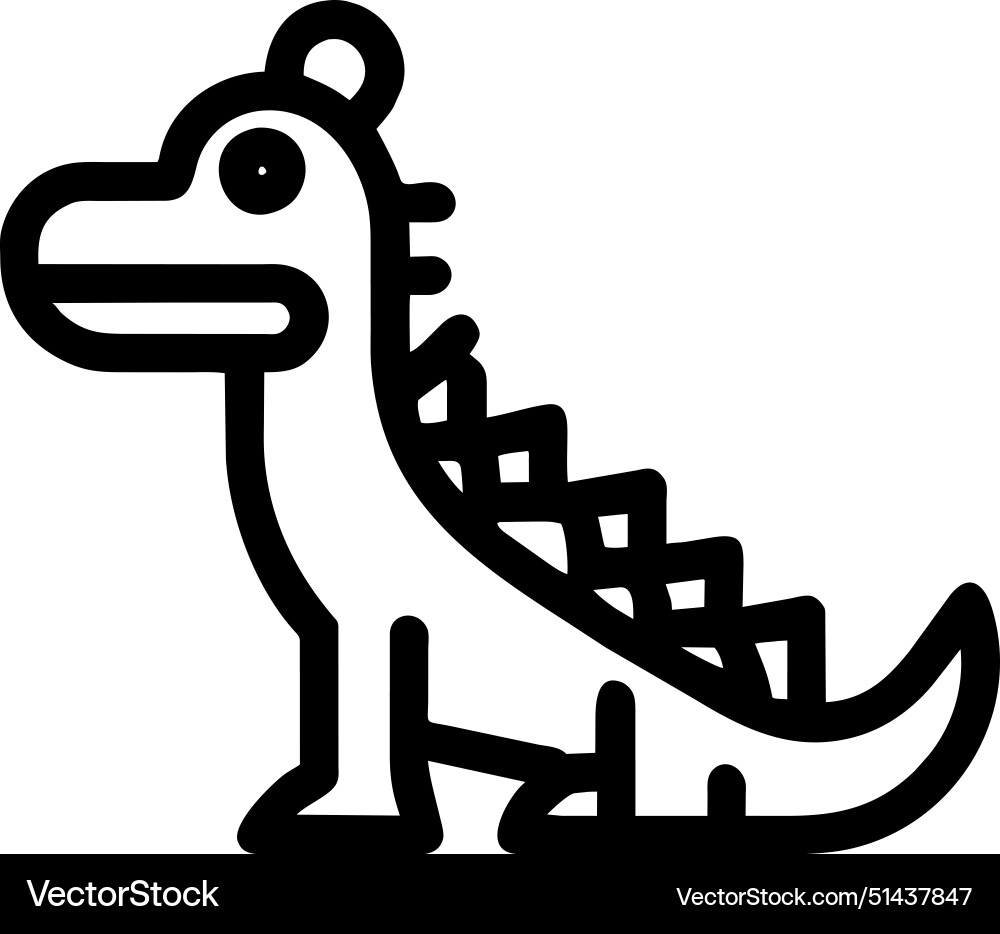 Alligator white icon Royalty Free Vector Image
