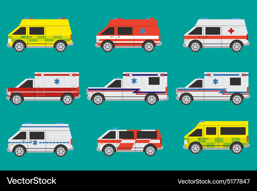 Ambulance cars Royalty Free Vector Image - VectorStock