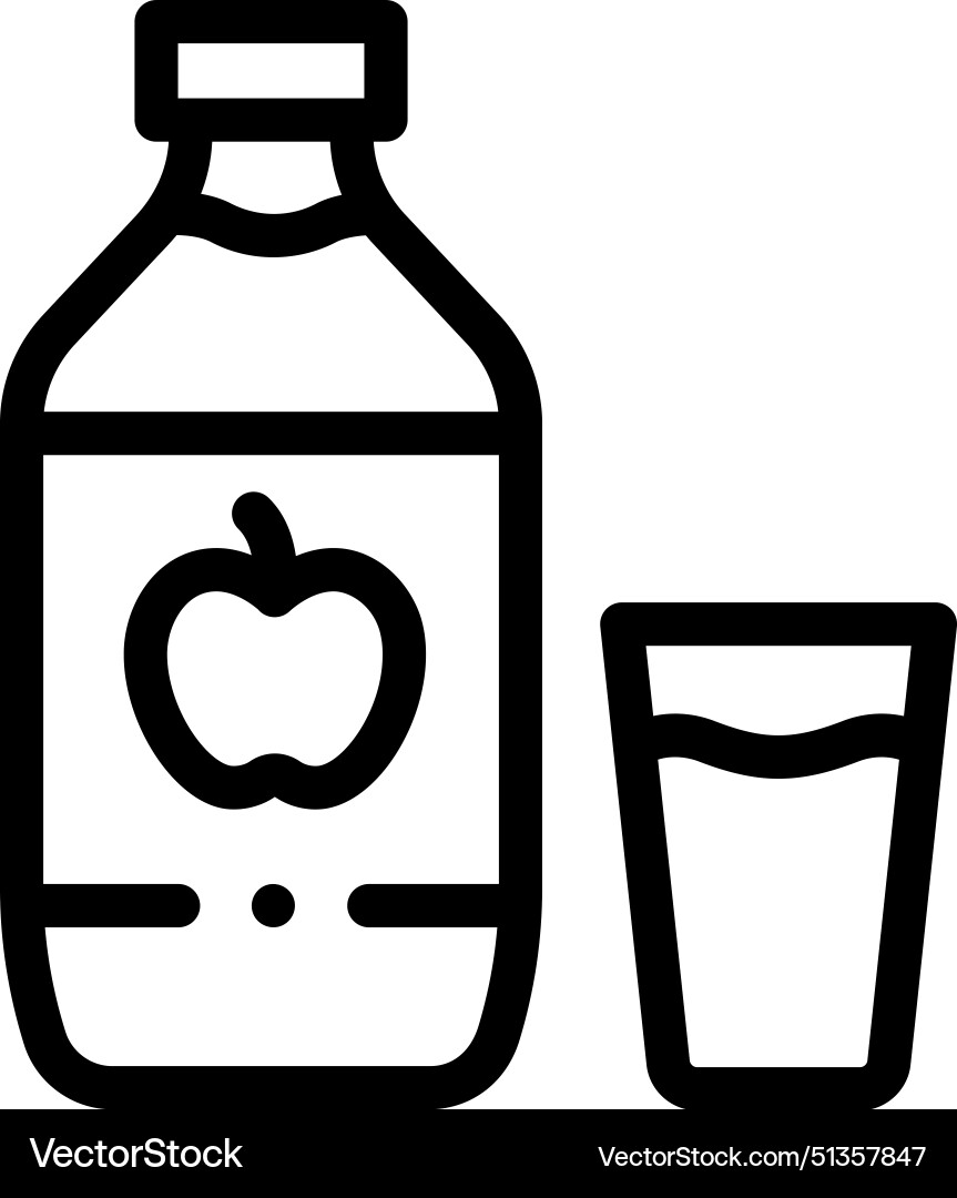 Apple cider vinegar icon thin linear style design Vector Image