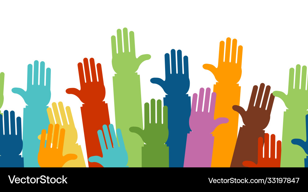 Cartoon color hands line Royalty Free Vector Image