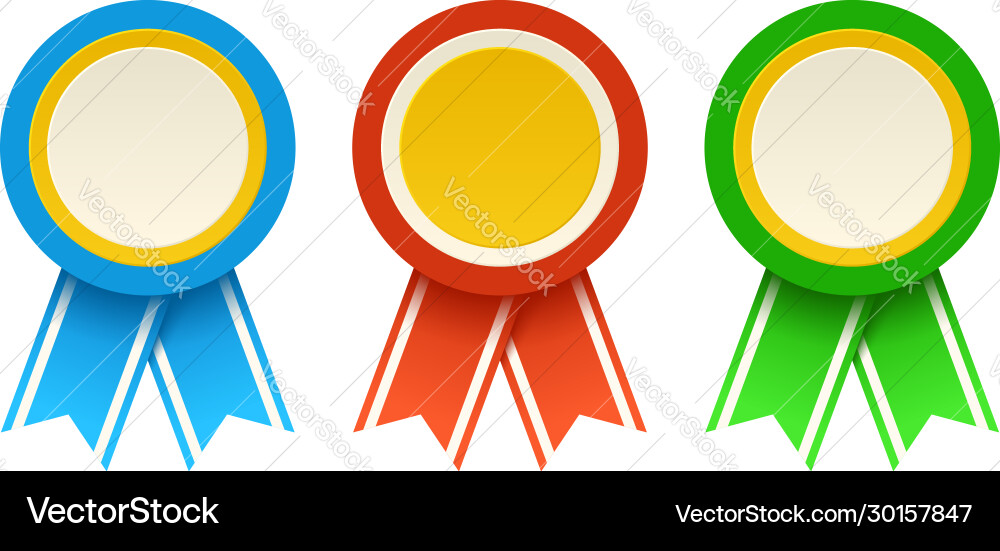 Colorful set medals Royalty Free Vector Image - VectorStock