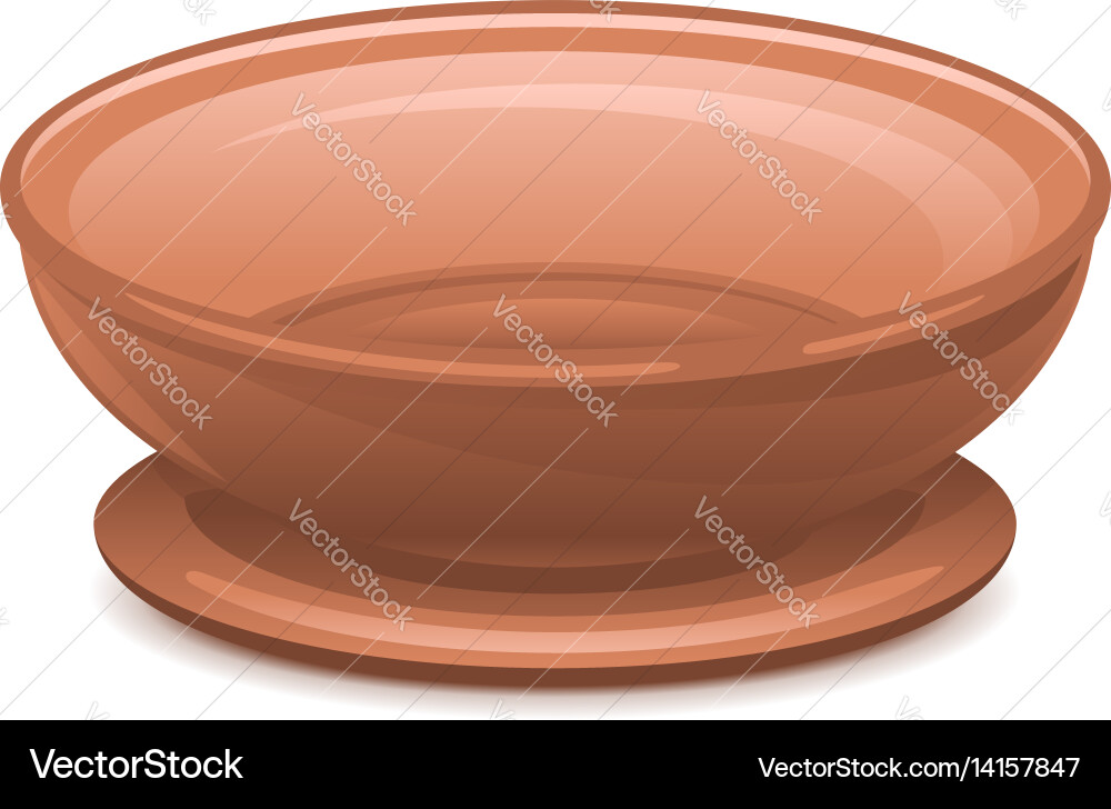 Empty clay plate with stand Royalty Free Vector Image
