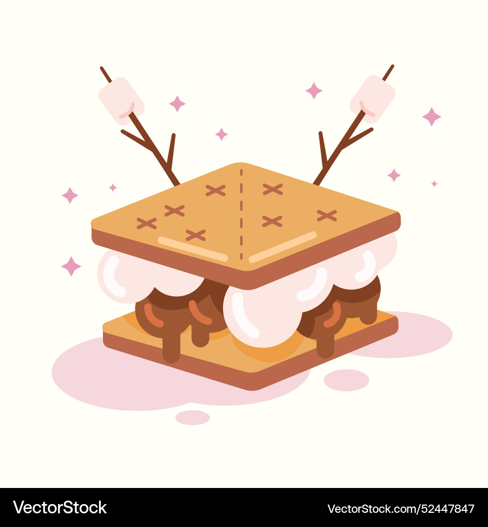 Flat design smore Royalty Free Vector Image - VectorStock