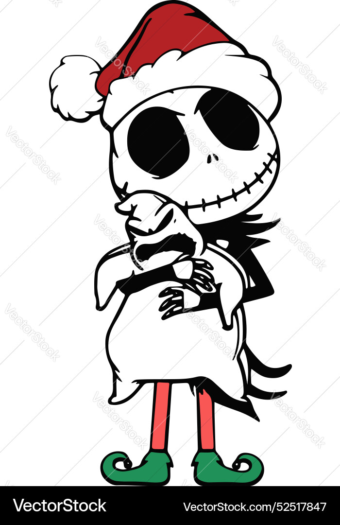 Jack skellington christmas svg holidays Royalty Free Vector