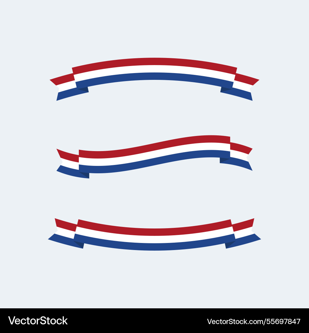 Netherlands flag ribbon Royalty Free Vector Image