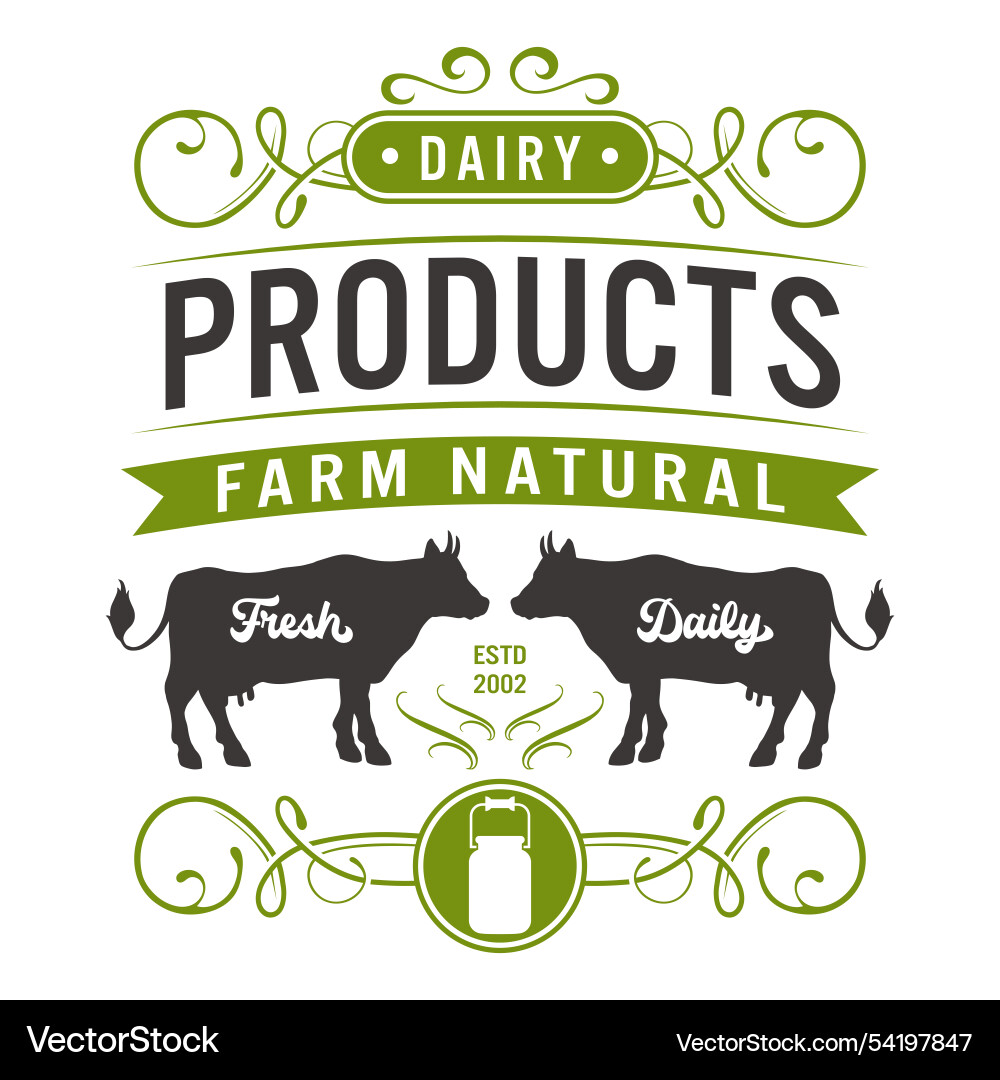 Organic farm fresh products logo Royalty Free Vector Image