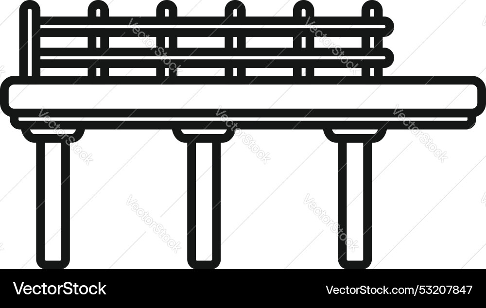 Simple pedestrian bridge standing on pillars icon Vector Image