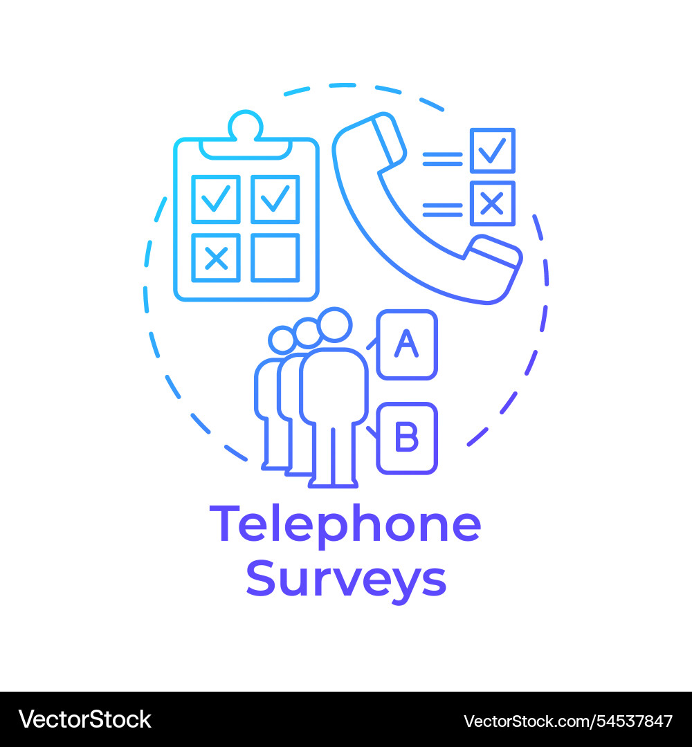 Telephone surveys blue gradient concept icon Vector Image