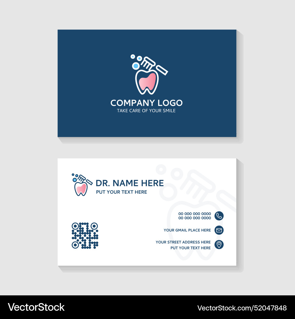 Dental business card template use in presentation Vector Image