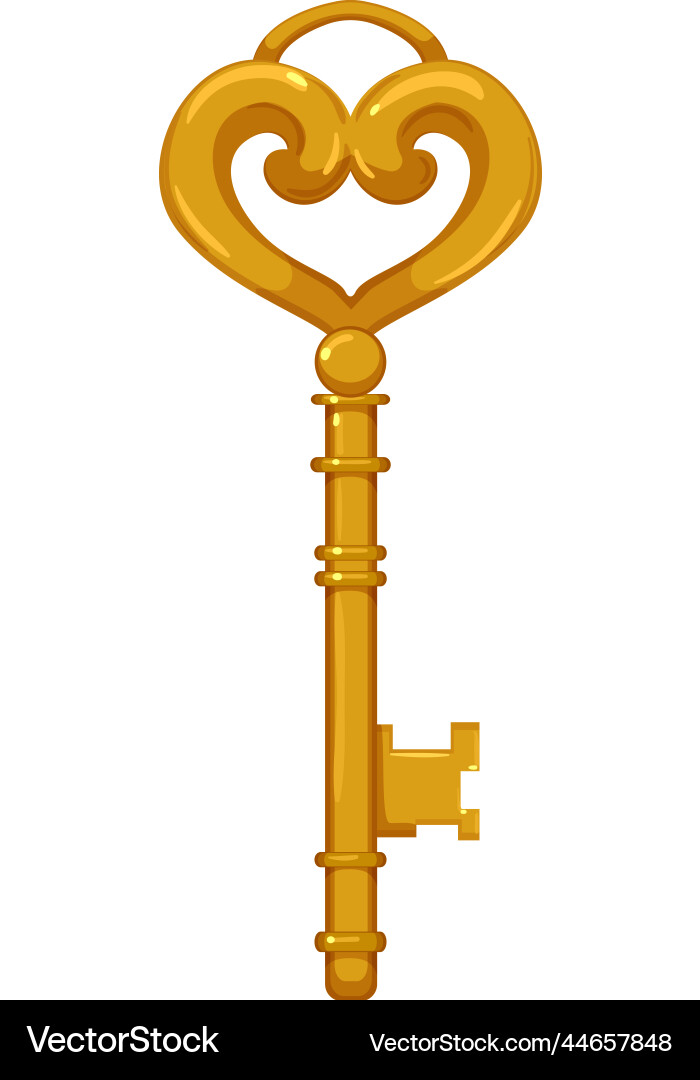 Door key vintage cartoon Royalty Free Vector Image