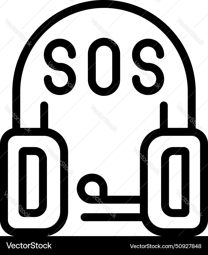 Emergency call center icon outline urgency Vector Image