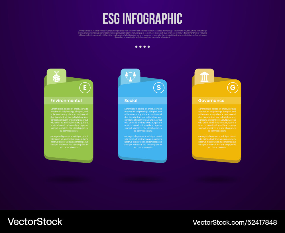 Esg infographic template with creative folder box Vector Image