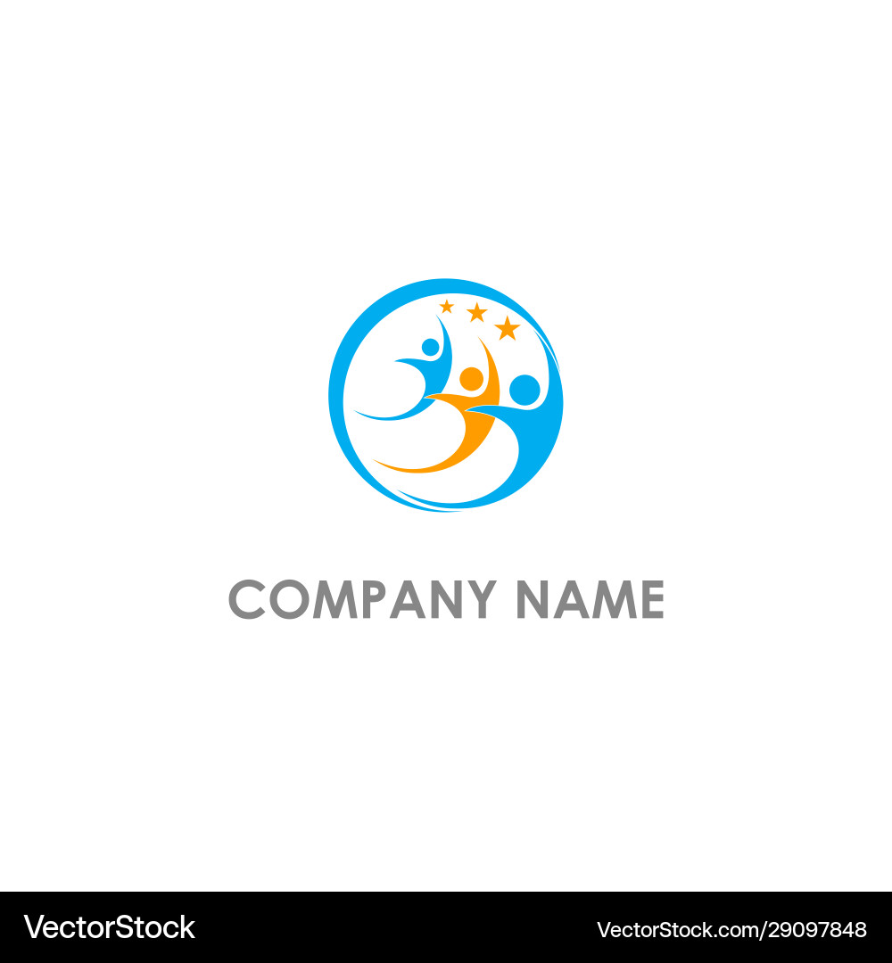 Group unity people logo Royalty Free Vector Image
