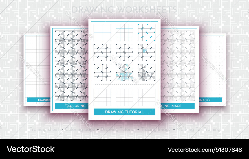 How to draw a pattern step by drawing Royalty Free Vector