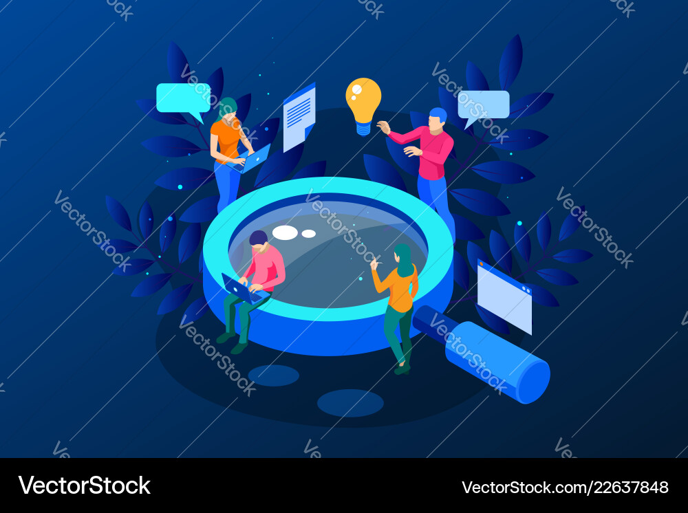 Isometric Digital Marketing Strategy Royalty Free Vector