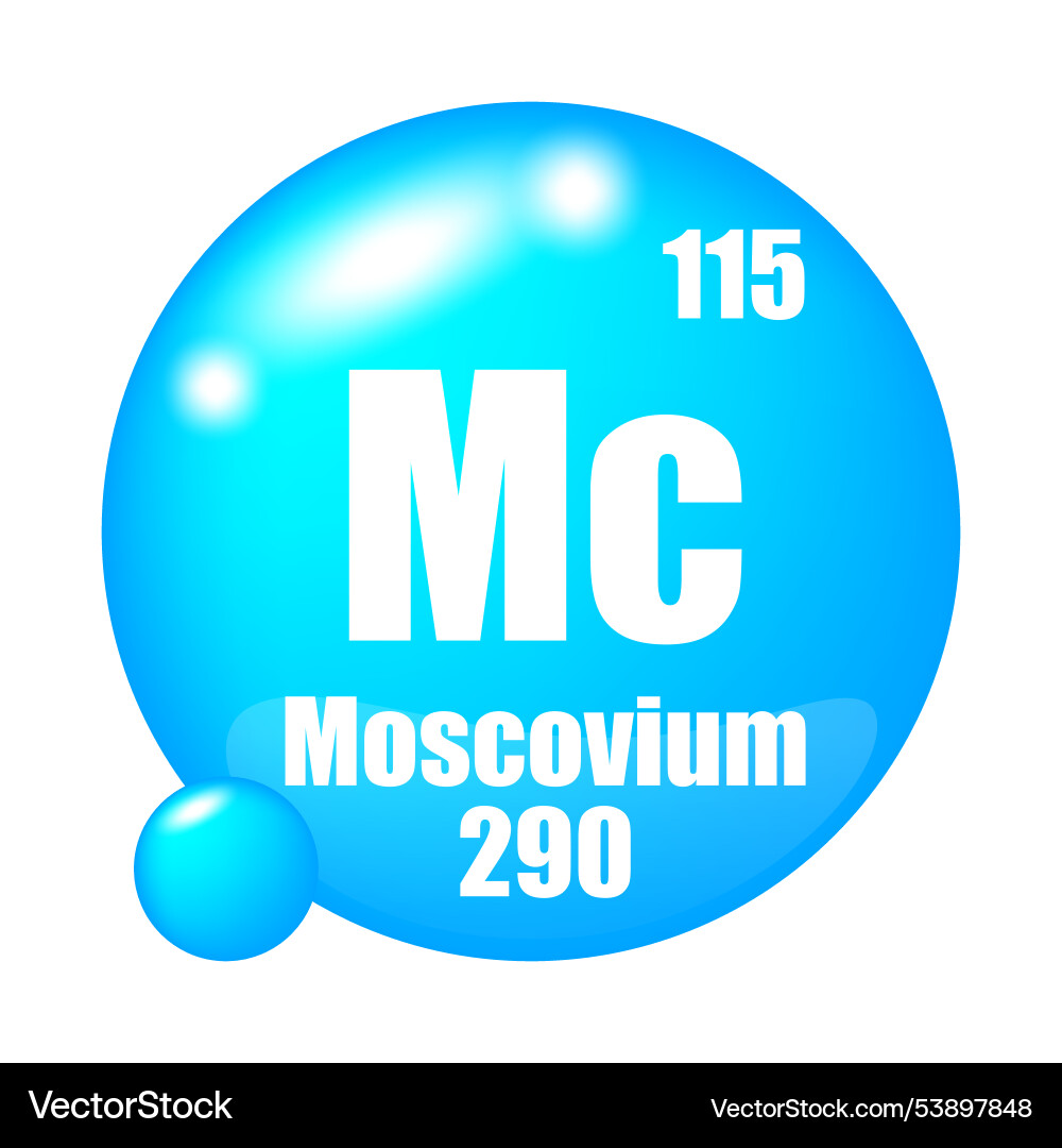 Moscovium icon mc chemical element atomic number Vector Image