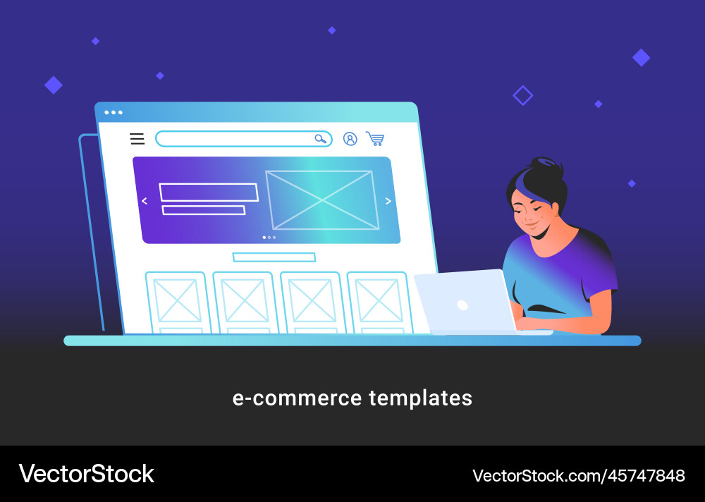 Website e-commerce template to create electronic Vector Image