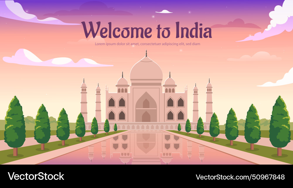 Welcome to india poster Royalty Free Vector Image