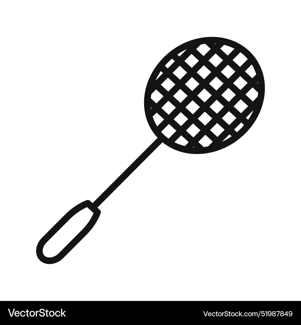 Badminton racquet icon mark in filled style Vector Image
