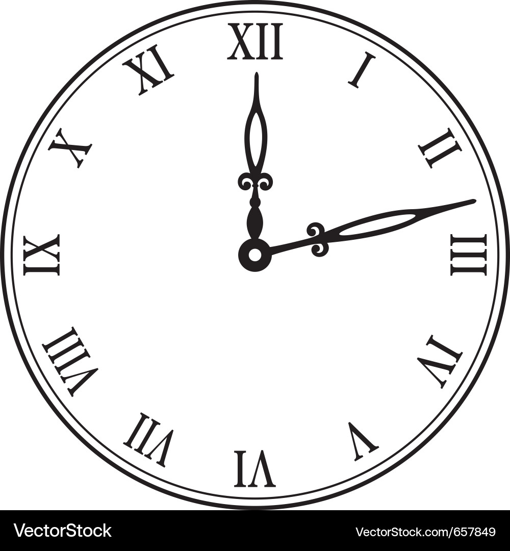Black wall clock Royalty Free Vector Image - VectorStock