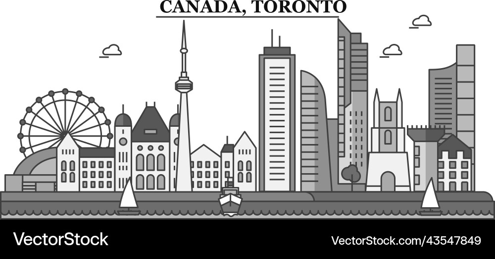 Canada toronto city skyline isolated Royalty Free Vector