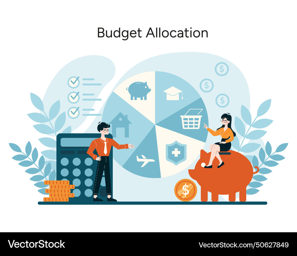 Efficient financial resource distribution Vector Image