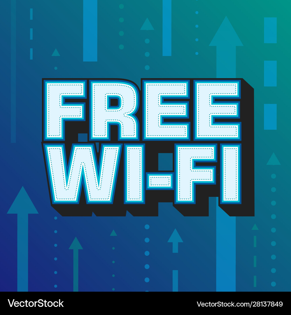 Free wi-fi calligraphic modern poster design Vector Image