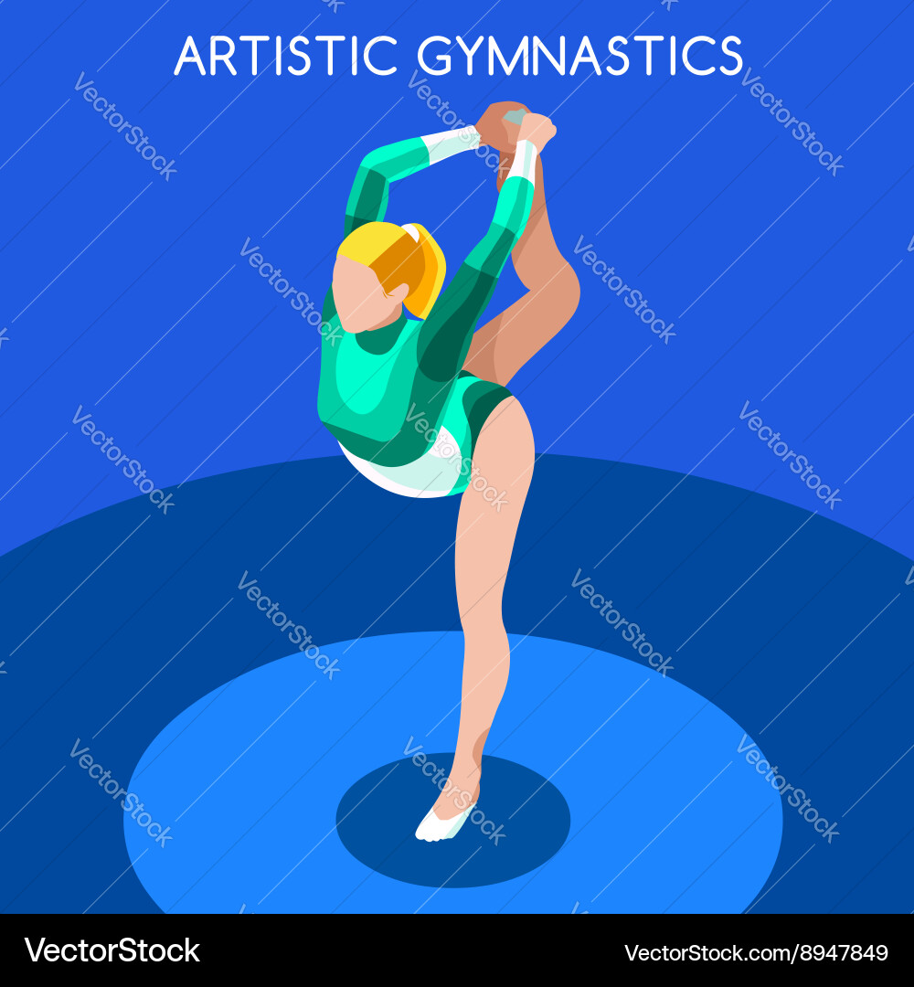 Gymnastics floor ex 2016 summer games 3d Vector Image