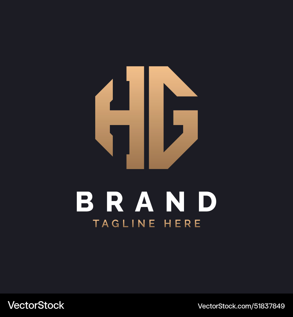 Hg logo design modern minimal elegant and luxury Vector Image