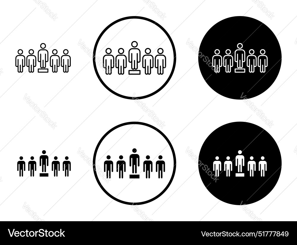 Leadership icon set black filled and outlined Vector Image