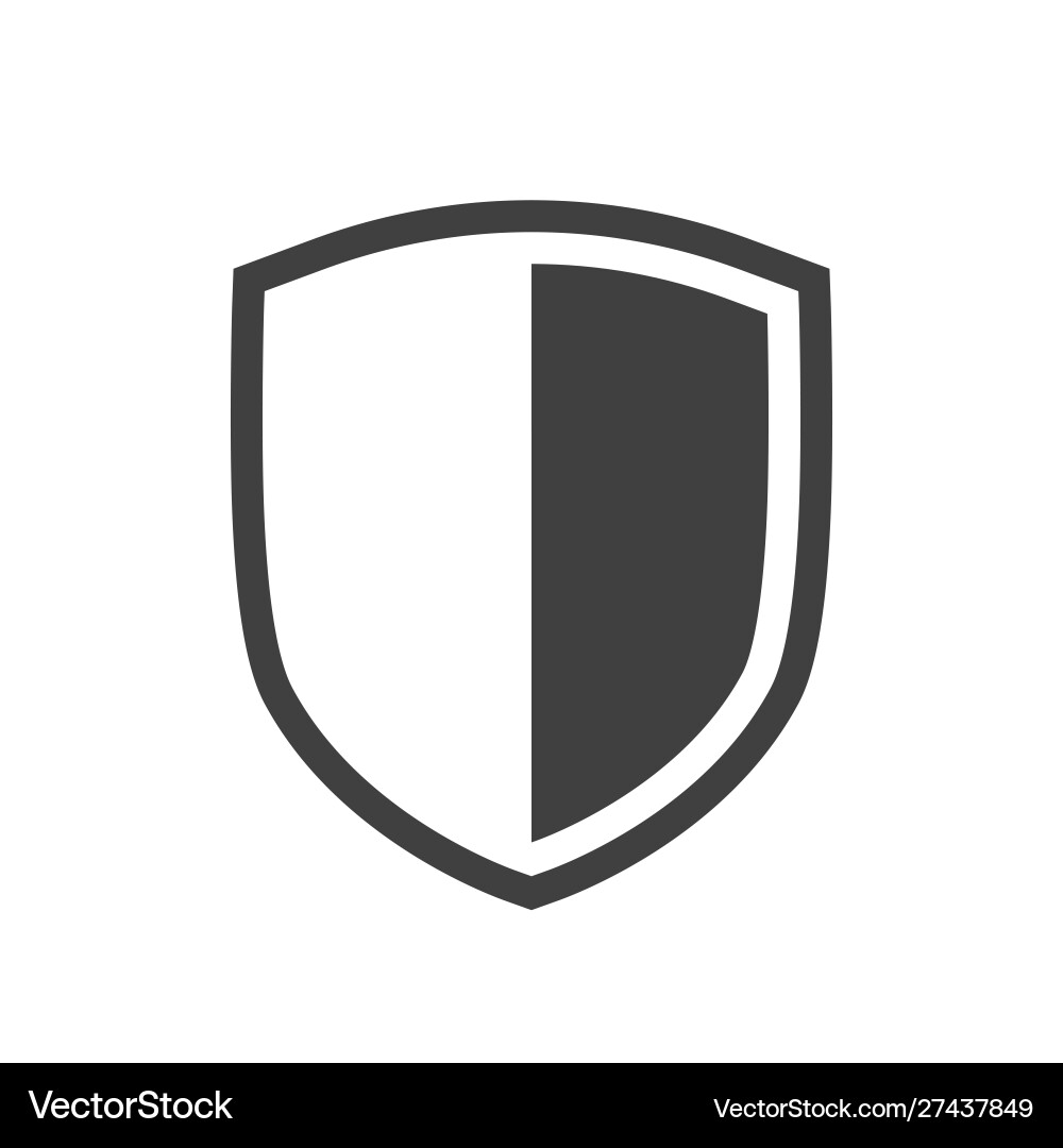 Shield icon placed on white background Royalty Free Vector