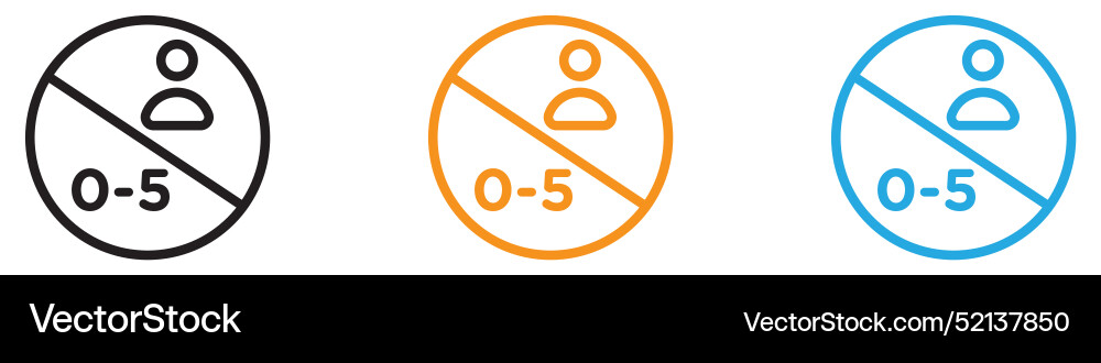 Age restriction sign for child logo set Royalty Free Vector