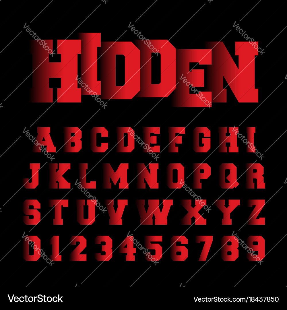 Alphabet font template Royalty Free Vector Image