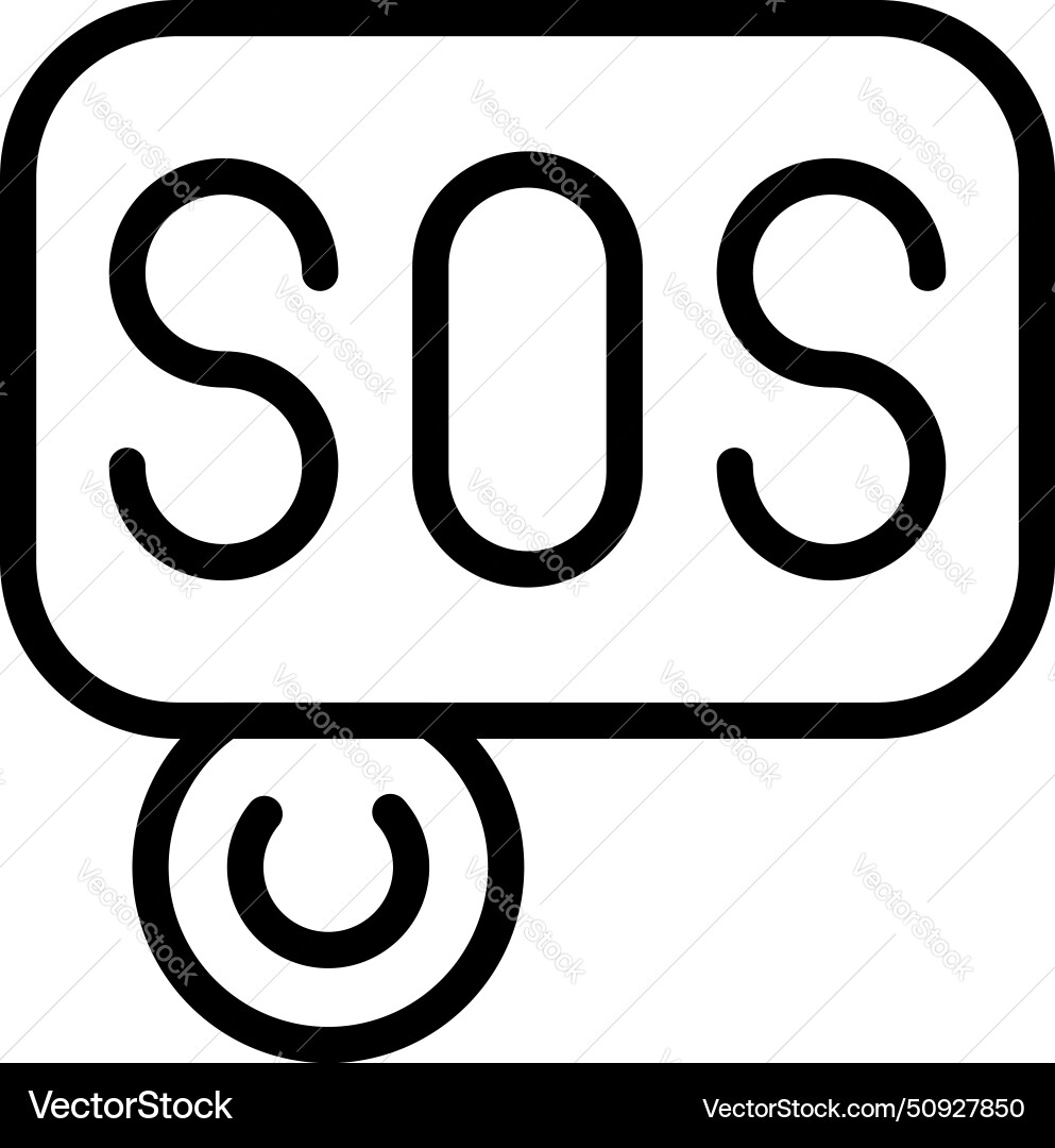 Emergency alert icon outline first aid Royalty Free Vector