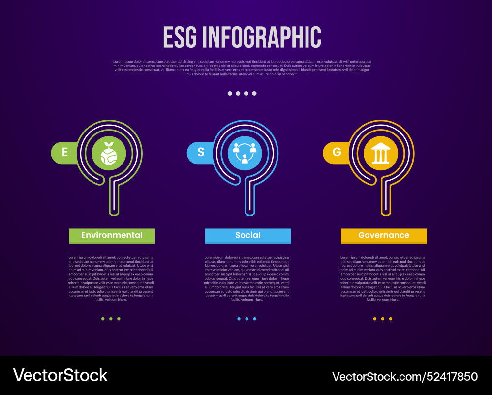 Esg infographic template with creative circle Vector Image