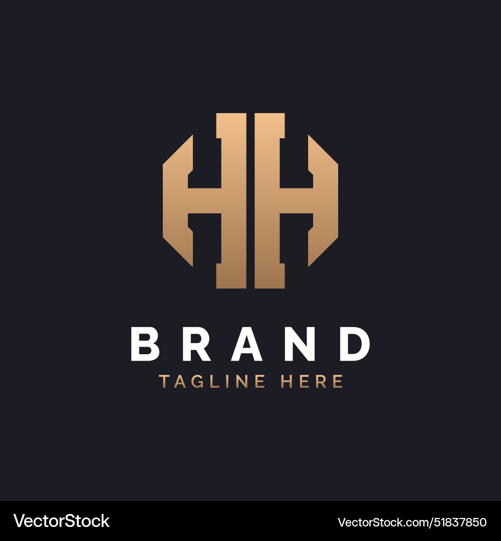 Hh logo design modern minimal elegant and luxury Vector Image