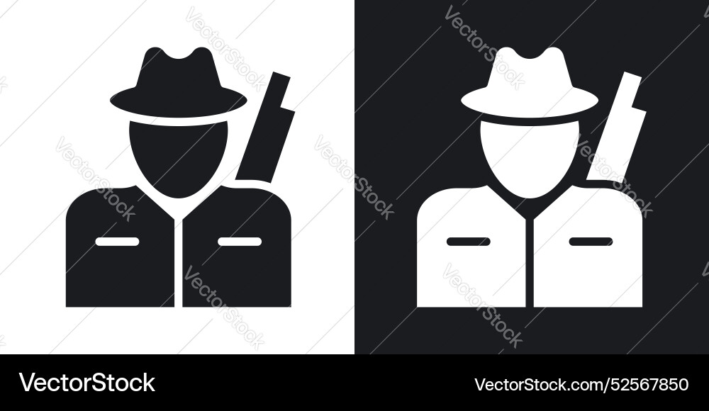 Hunter icon set on white background Royalty Free Vector