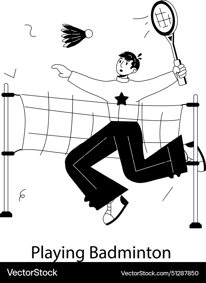 Playing badminton Royalty Free Vector Image - VectorStock