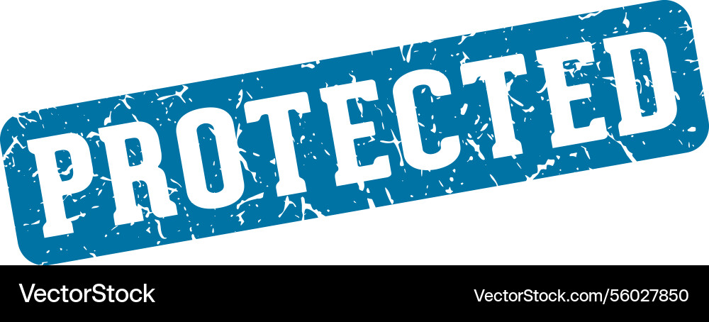 Protected rectangular sign protected stamp Vector Image