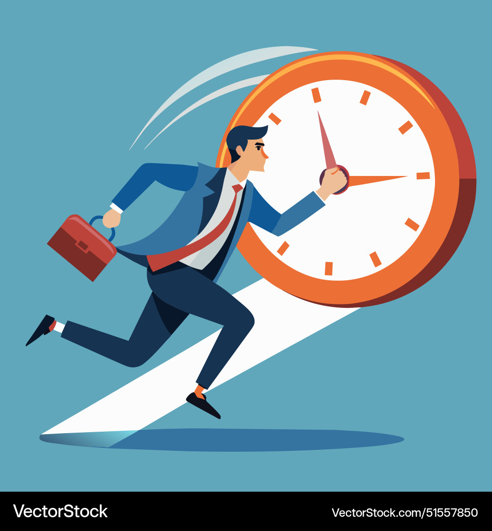 Run out of time work deadline countdown Royalty Free Vector